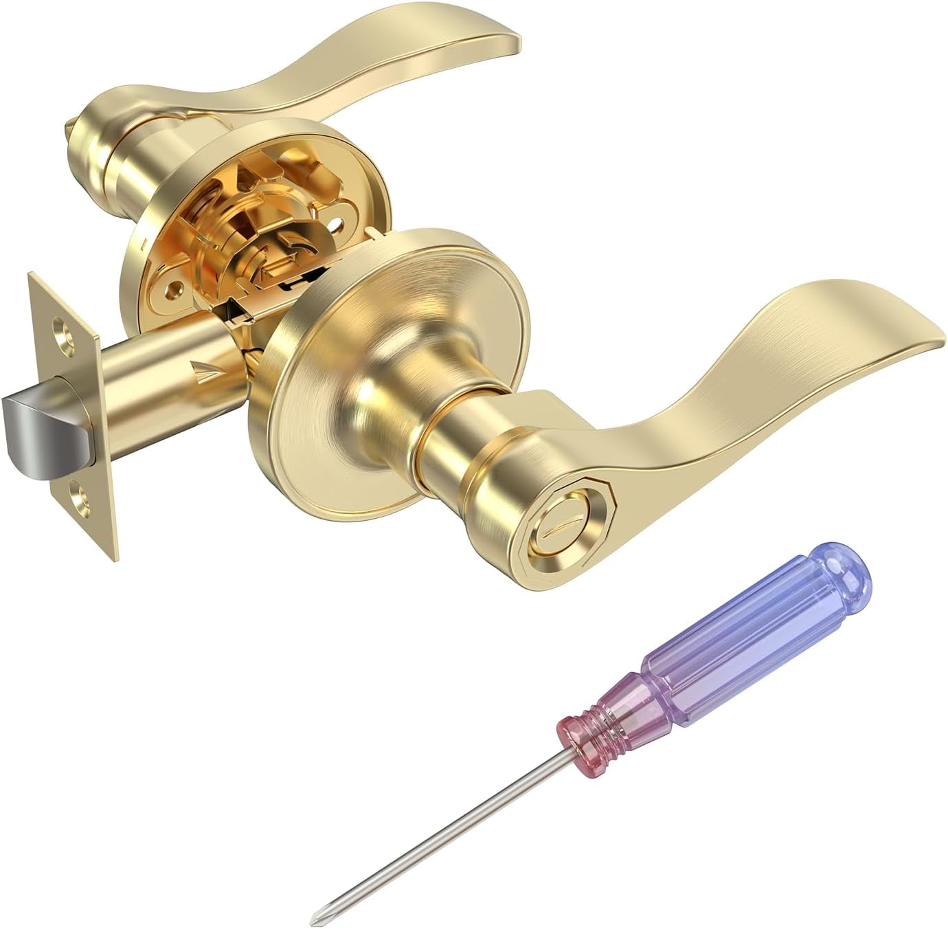 Door Lever Handle Lock, Wave Style Door Levers with , Interior Door ...