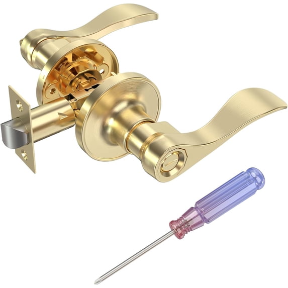 Door Lever Handle Lock, Wave Style Door Levers with , Interior Door ...
