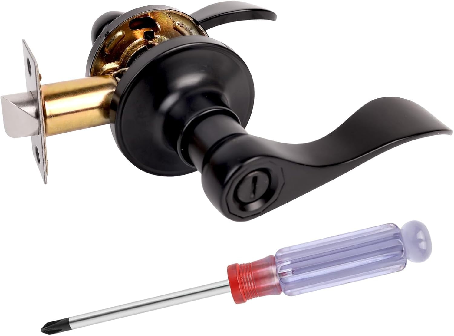 Door Lever Handle Lock, Wave Style Door Levers with , Interior Door ...