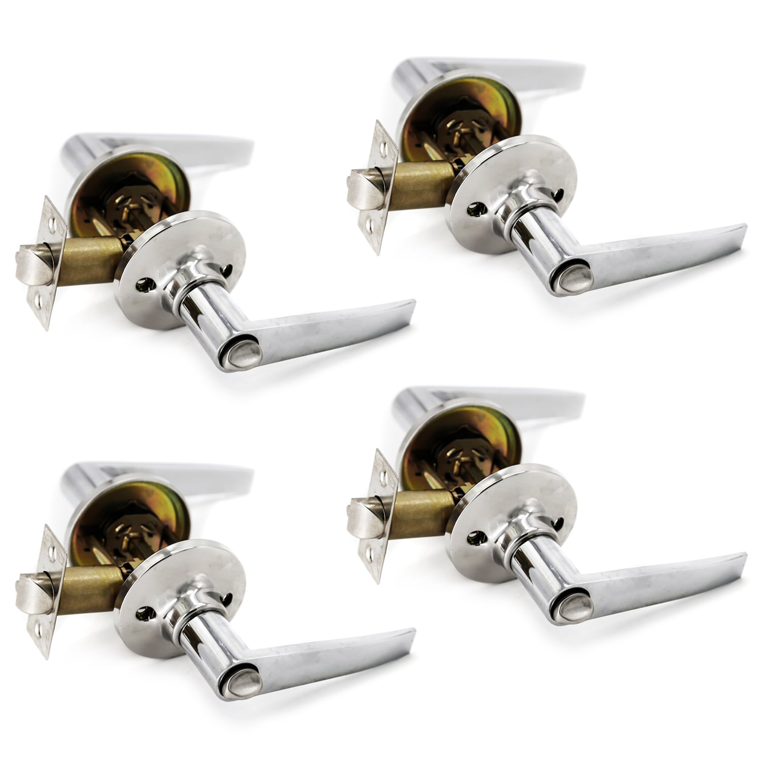 Door Lever Lara Chrome Keyed Door Handle 4 Pack by Villar Home Designs ...
