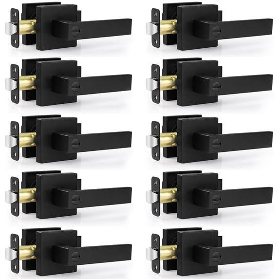 Door Lock 10 Pack Matte Black Keyless Handles Interior Heavy Duty Bed ...