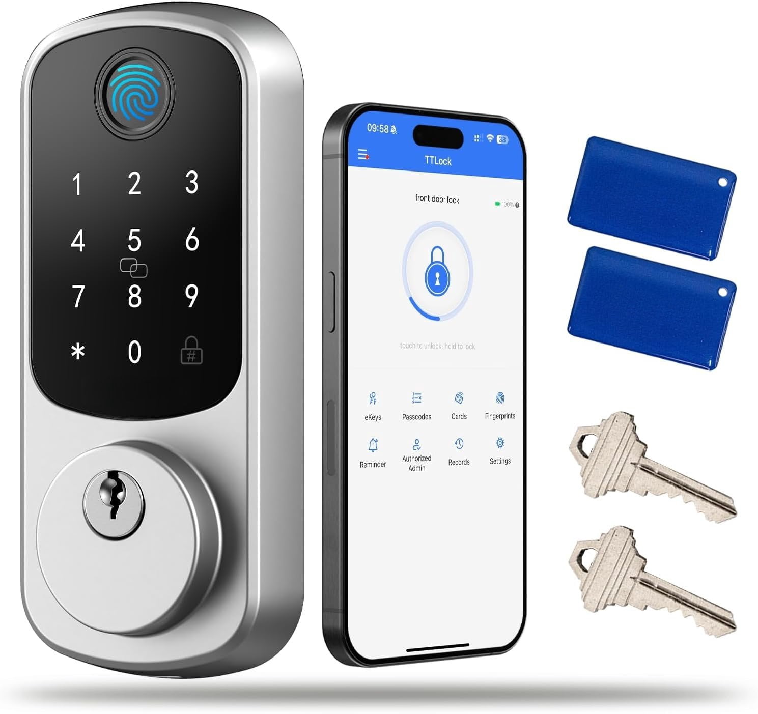 Door Lock B200, Deadbolt Lock, Keyless Entry Door Lock, Fingerprint ...