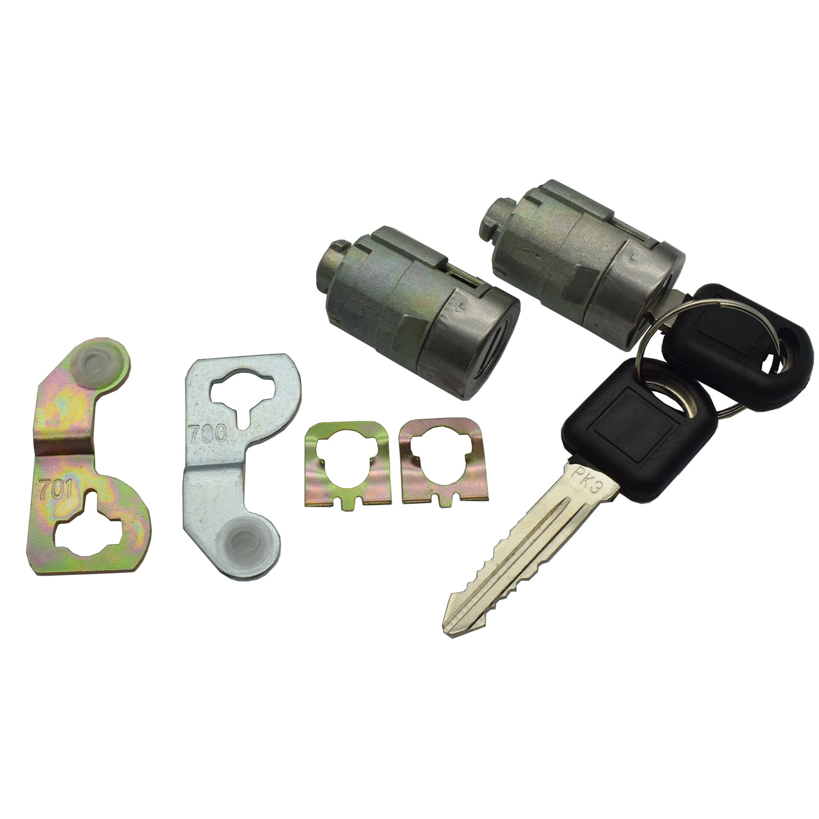 Door Lock Cylinder W/ Key & Clips Set For 2001-2006 CHEVY SILVERADO ...