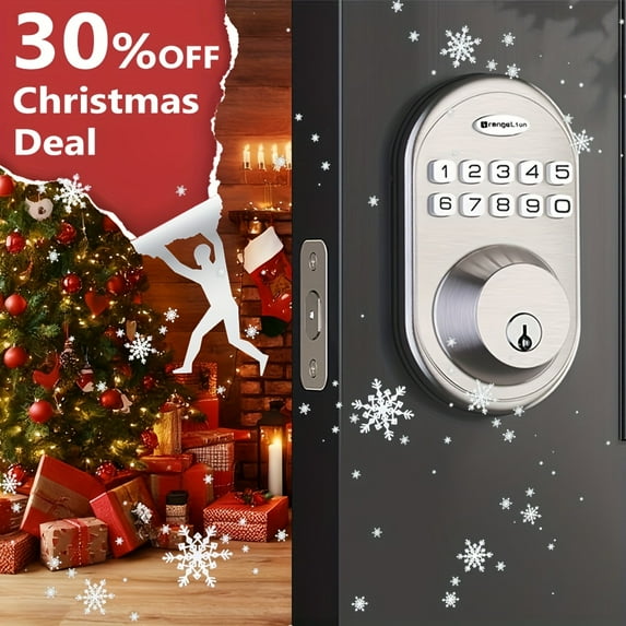 Door Lock, For Front Door, Keyless Entry Door Lock With Handle Set ...