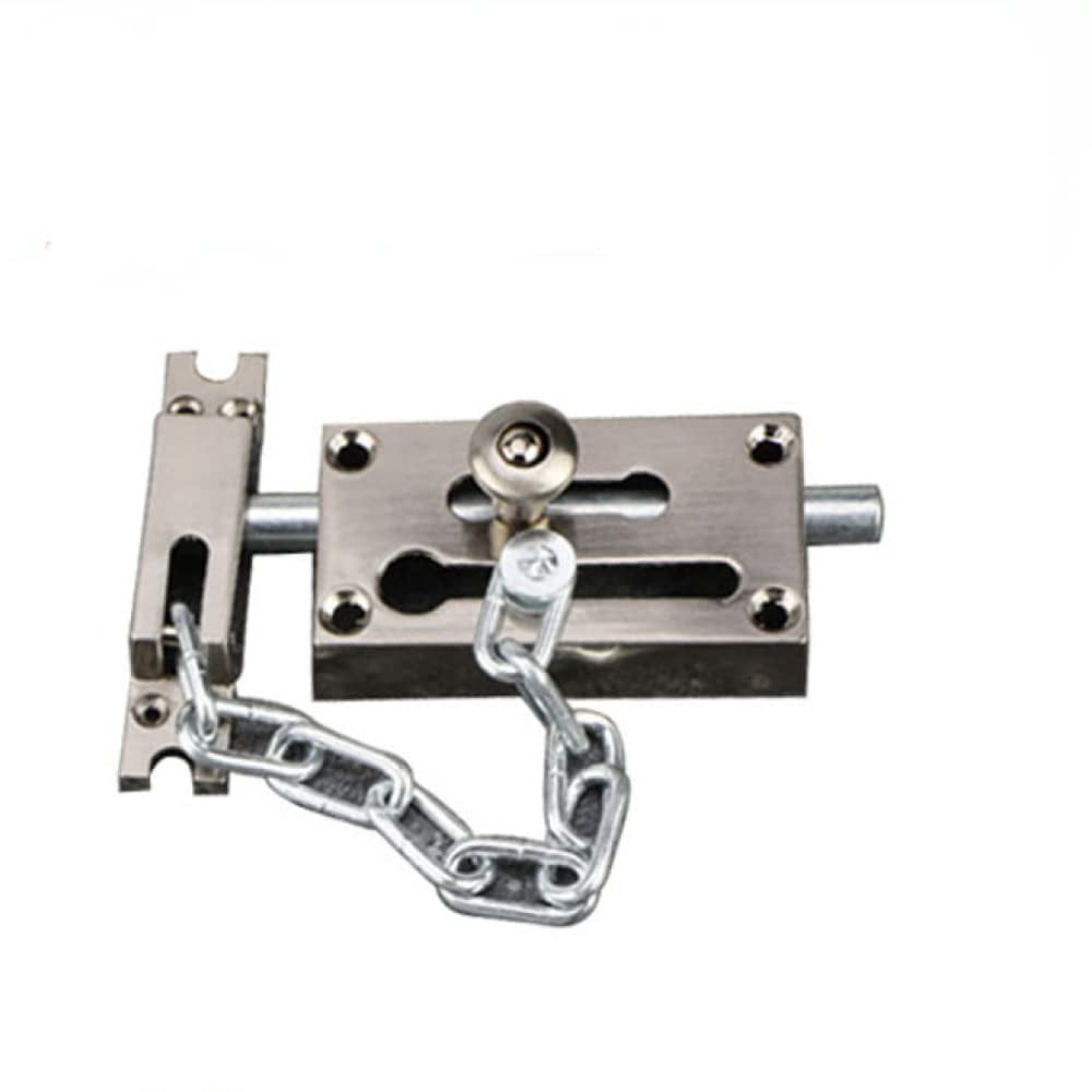 Door Lock Latch with Anti-Theft Chain, Chain Door Guard, Barrel Bolt ...