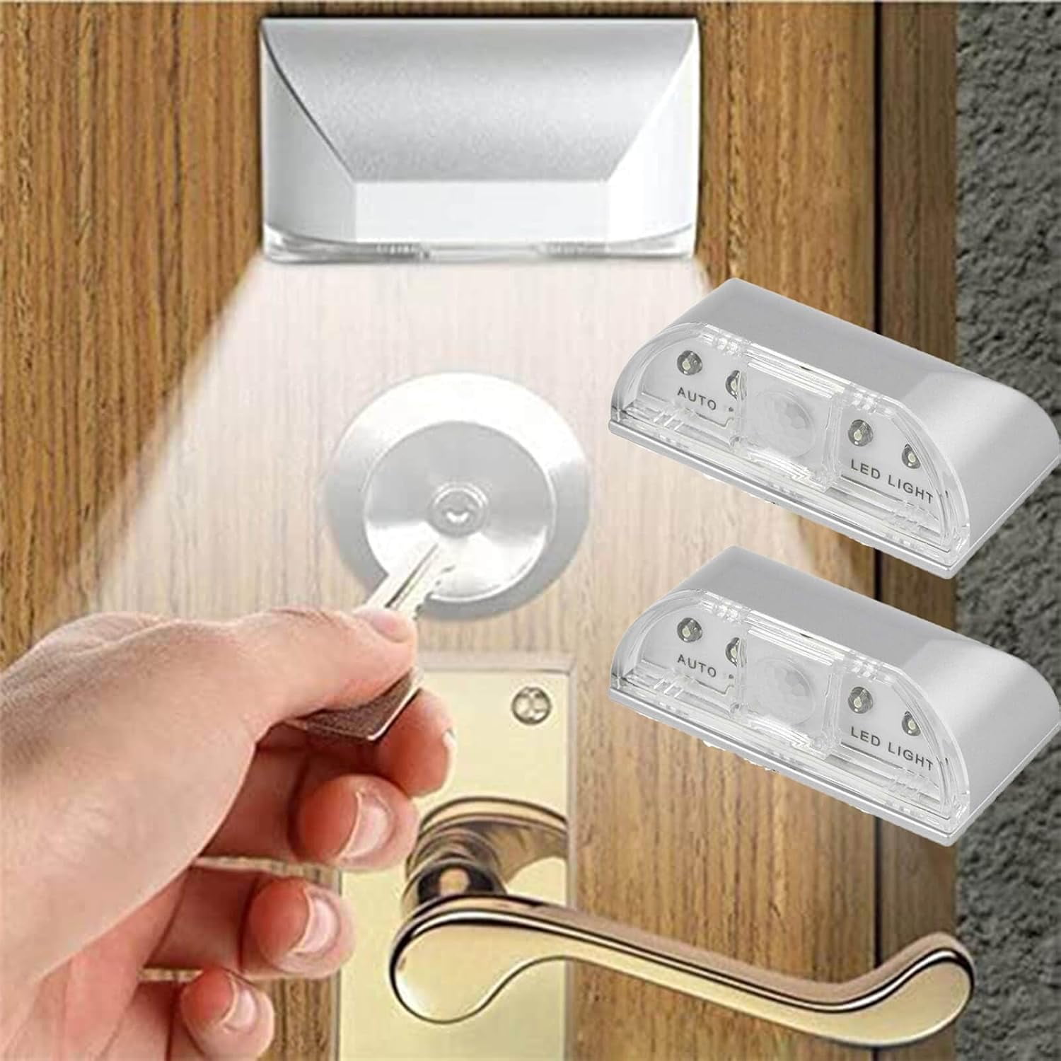 Door Lock Light, Wireless Keyhole LED Key Lights – Motion Sensor Auto ...