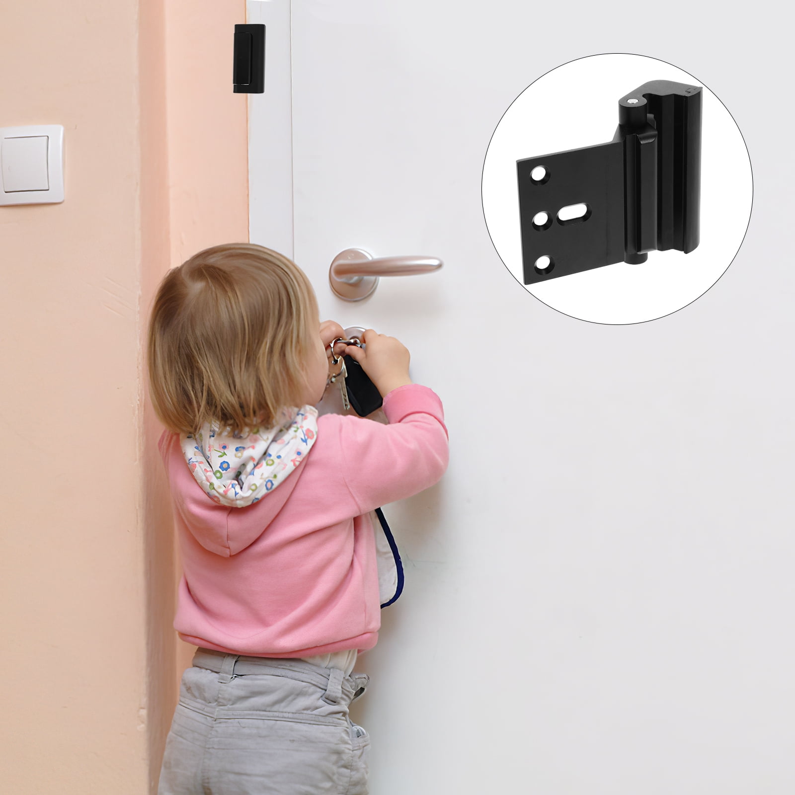 Amosfun Black Alloy Reinforcement Lock for Home Safety, Easy to Install ...