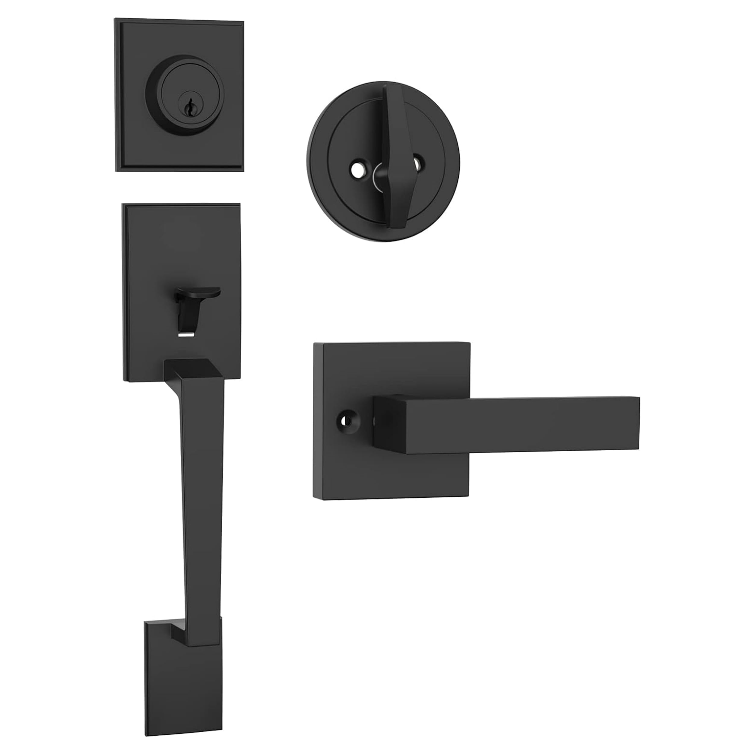 Door Lock Set with Single Cylinder Deadbolt, Exterior Front Door Lock ...