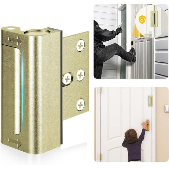 Door Lock, Upgraded Door Reinforcement Lock, 3" Withstands 1000 lbs of ...