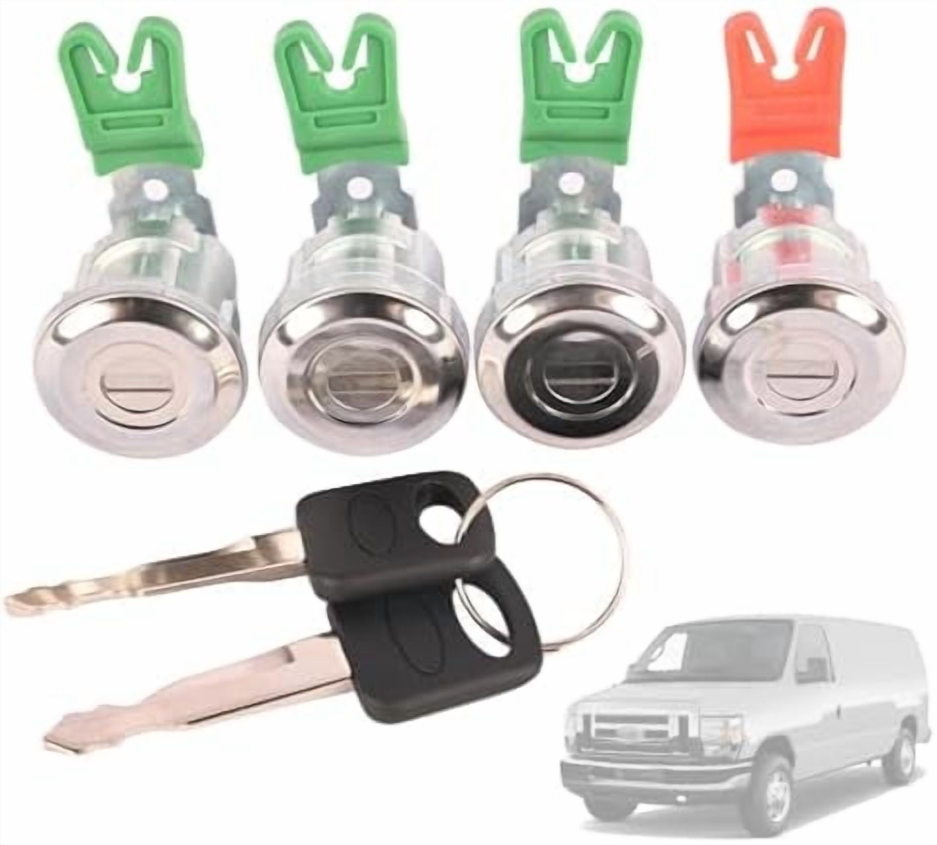 Door Locks Cylinder Lock Set Compatible with Ford Econoline Van/E-150/E ...
