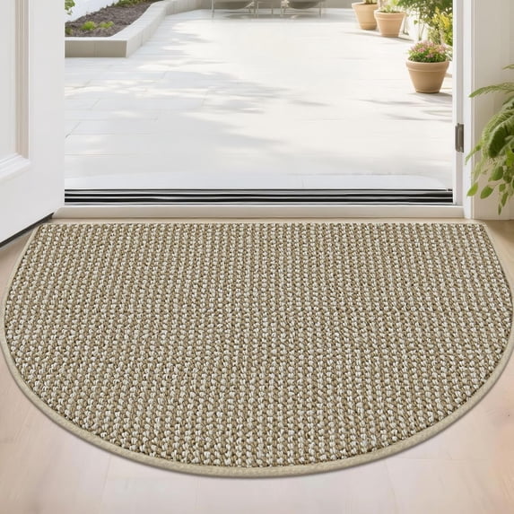 Door Mat 24" x 36" Half Circle Non-Slip Washable Doormats Entrance Rugs ...