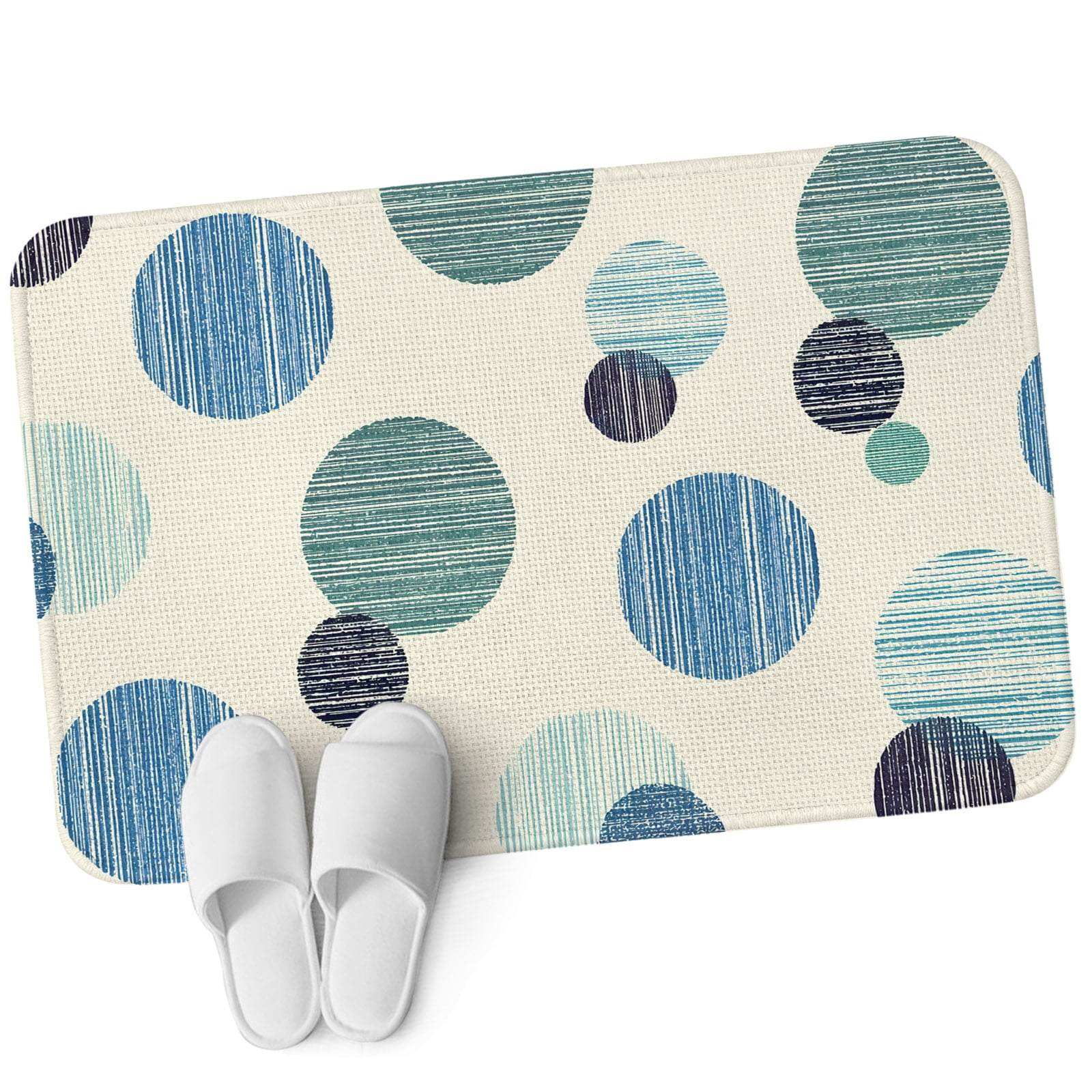 Door Mat 31.5"x47.2", Abstract Geometric Non Slip Backing & Low Profile ...