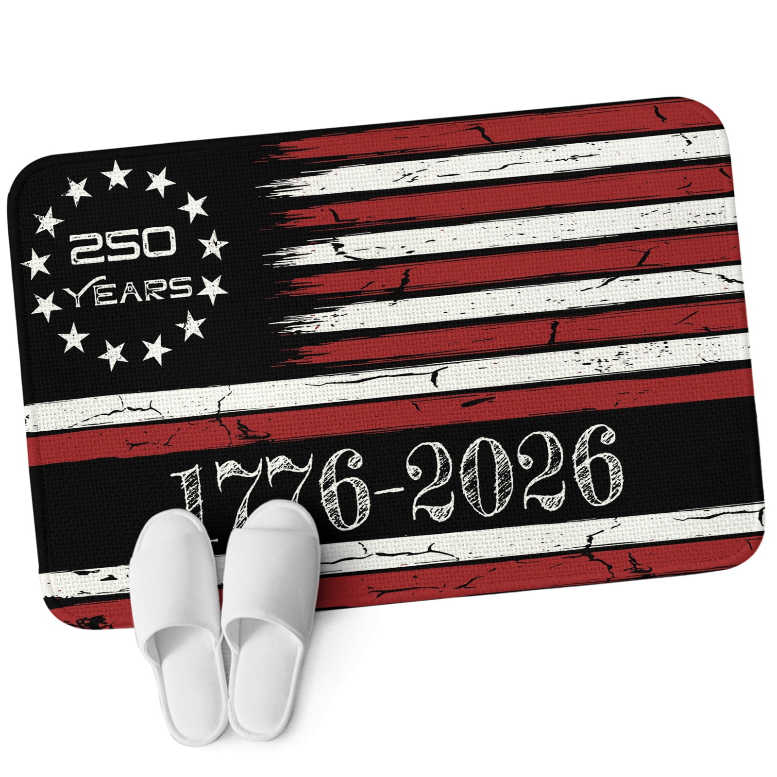 Door Mat 31.5"x47.2", Anniversary USA Flag Non Slip Backing & Low ...