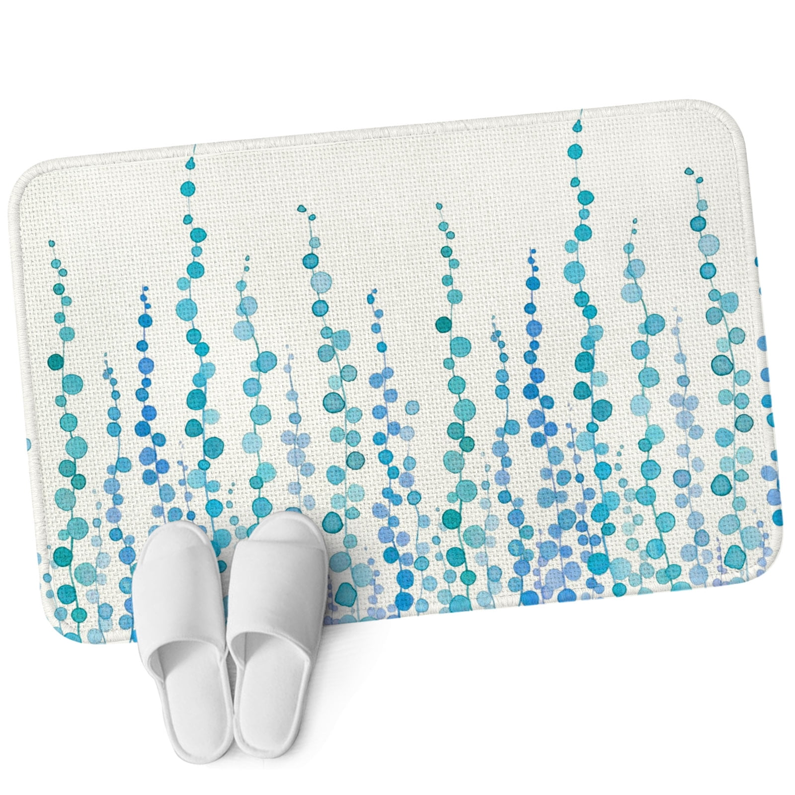 Door Mat 31.5"x47.2", Blue Non Slip Backing & Low Profile Area Rugs for ...