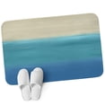 Door Mat 31.5"x47.2", Blue Teal Beige Ombre Non Slip Backing & Low ...