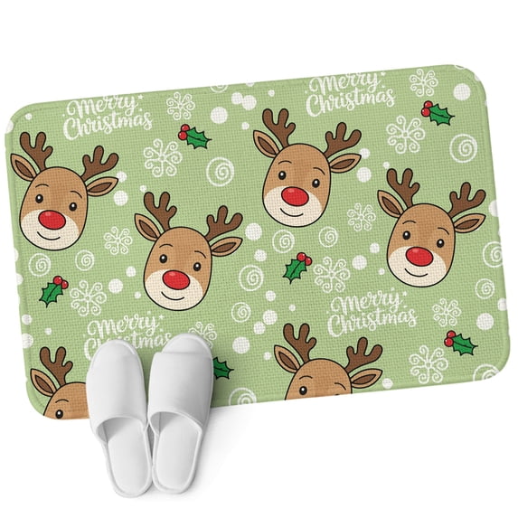 Door Mat 31.5"x47.2", Christmas Green Non Slip Backing & Low Profile ...