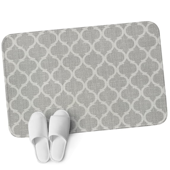 Door Mat 31.5"x47.2", Grey Moroccan Non Slip Backing & Low Profile Area ...