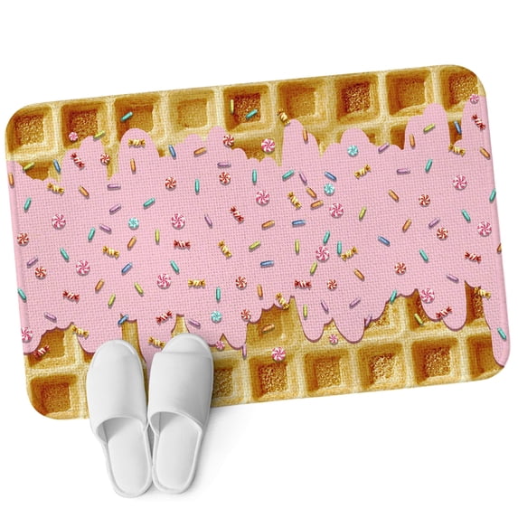 Door Mat 31.5"x47.2", Pink Dessert Cake Non Slip Backing & Low Profile ...