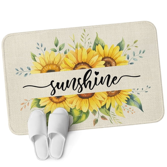 Door Mat 31.5"x47.2", Sunflowers Non Slip Backing & Low Profile Area ...