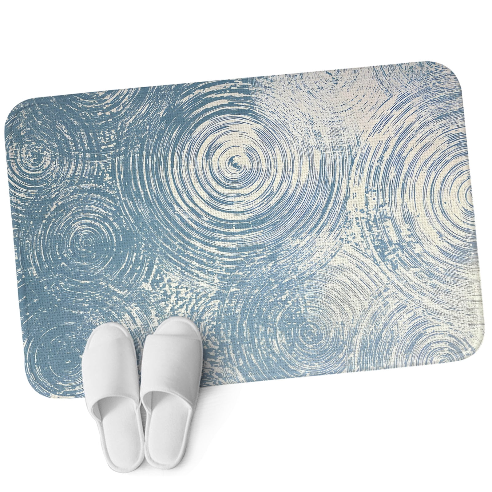 Door Mat 31.5"x47.2", Water Wave Blue Non Slip Backing & Low Profile ...