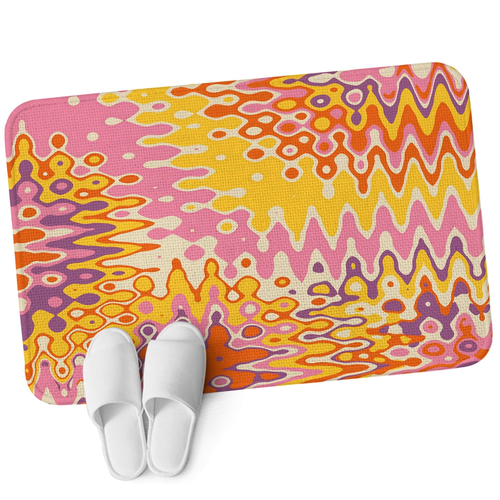 Door Mat 31.5"x47.2", Yellow Orange Pink Non Slip Backing & Low Profile ...