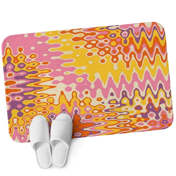 Door Mat 31.5"x47.2", Yellow Orange Pink Non Slip Backing & Low Profile ...