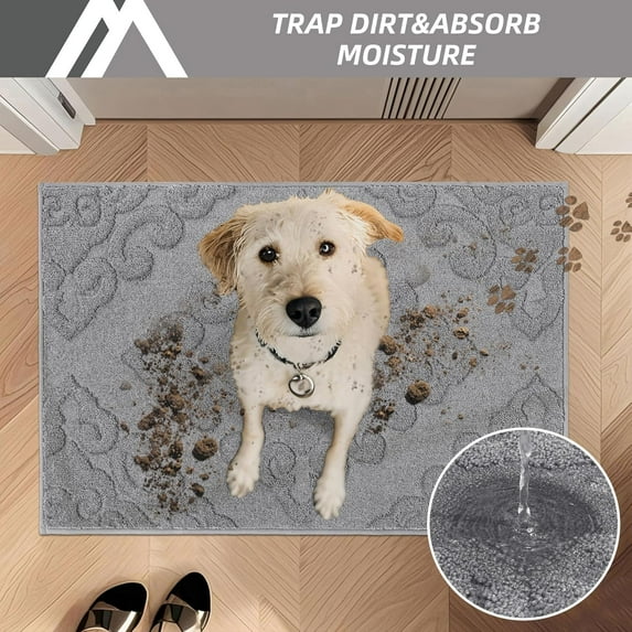 Door Mat 36"x60", Absorbent Dirt Trapper Entryway Rugs, Non-Slip ...