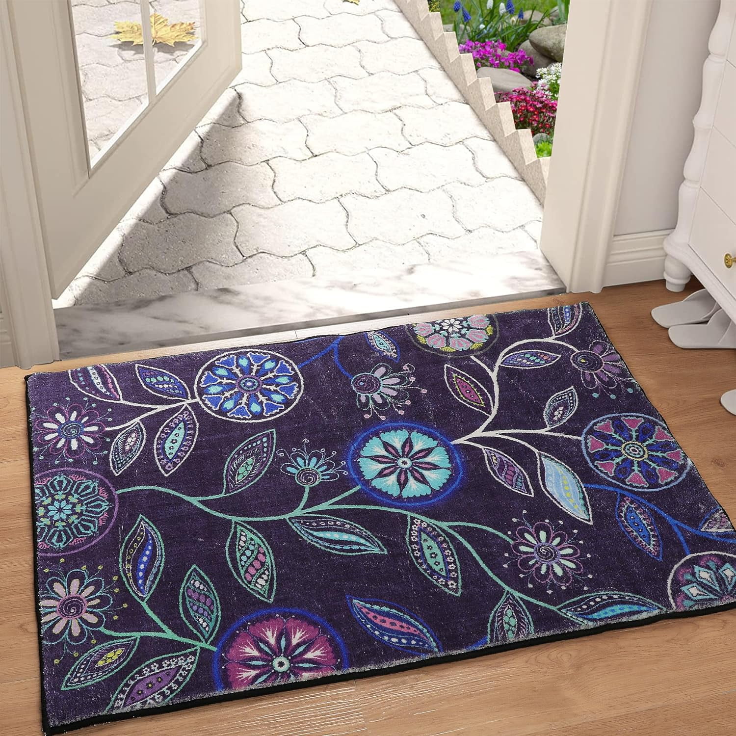 Door Mat Boho Kitchen Mat, 2x3 ft Machine Washable Small Area Rug ...