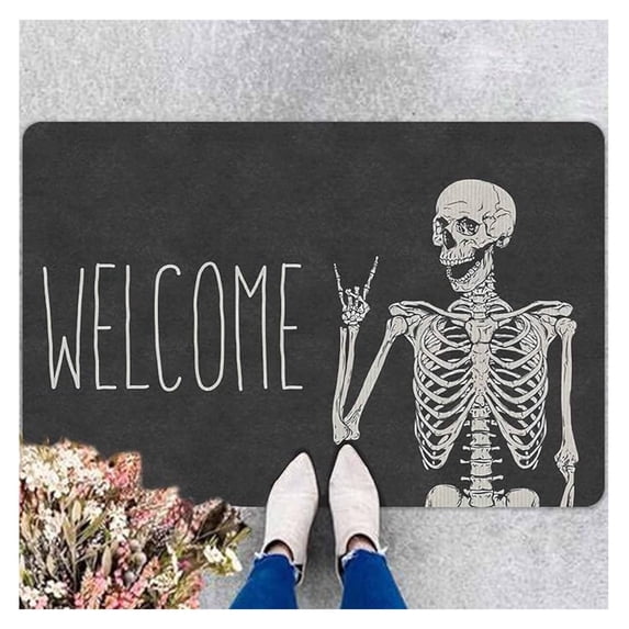 Door Mat Funny and Spooky Welcome Mat, Low-Profile Non-Slip Entr ...