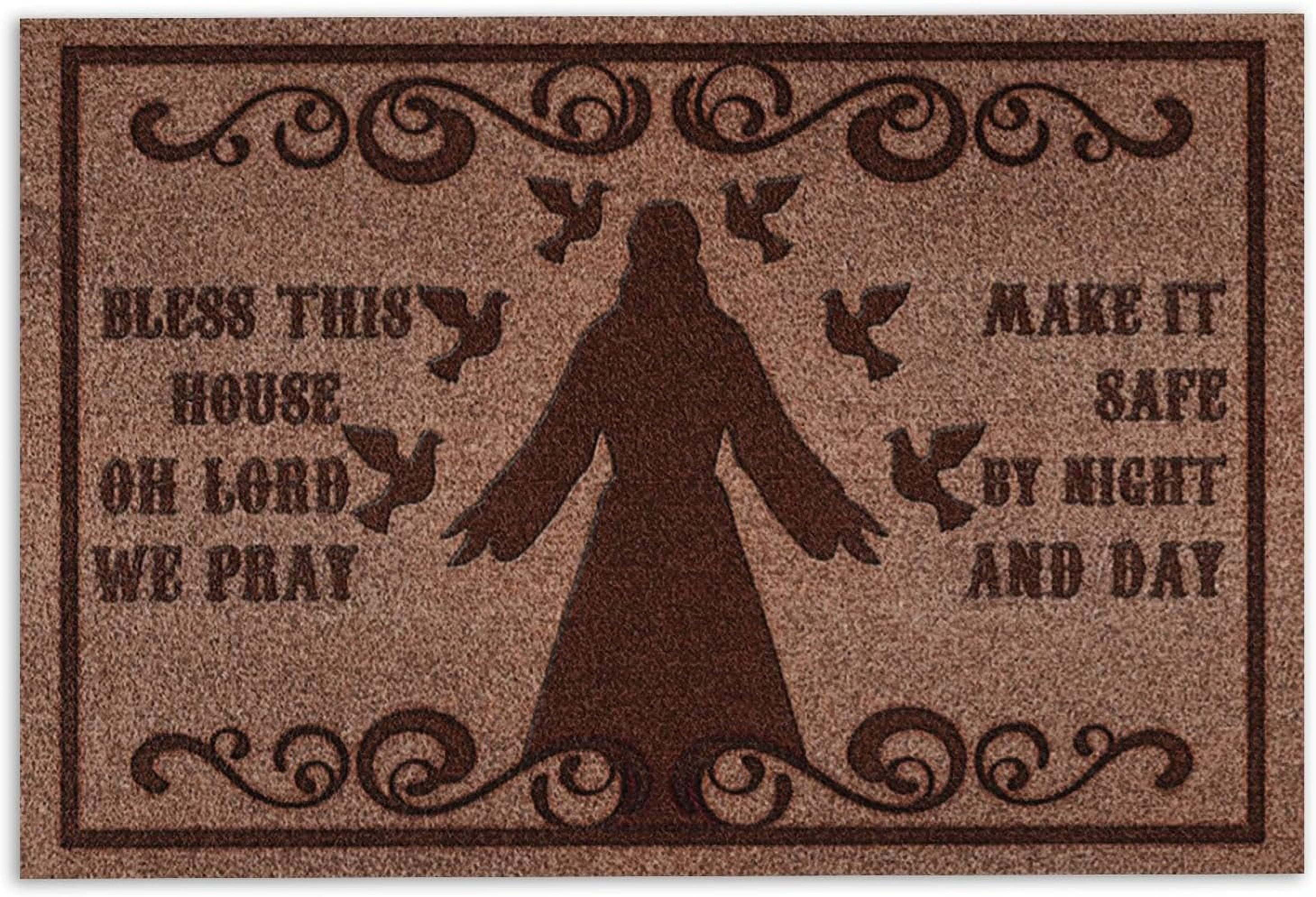 Door Mat God Family Bless This House Oh Lord We Pray Welcome Non-Slip ...