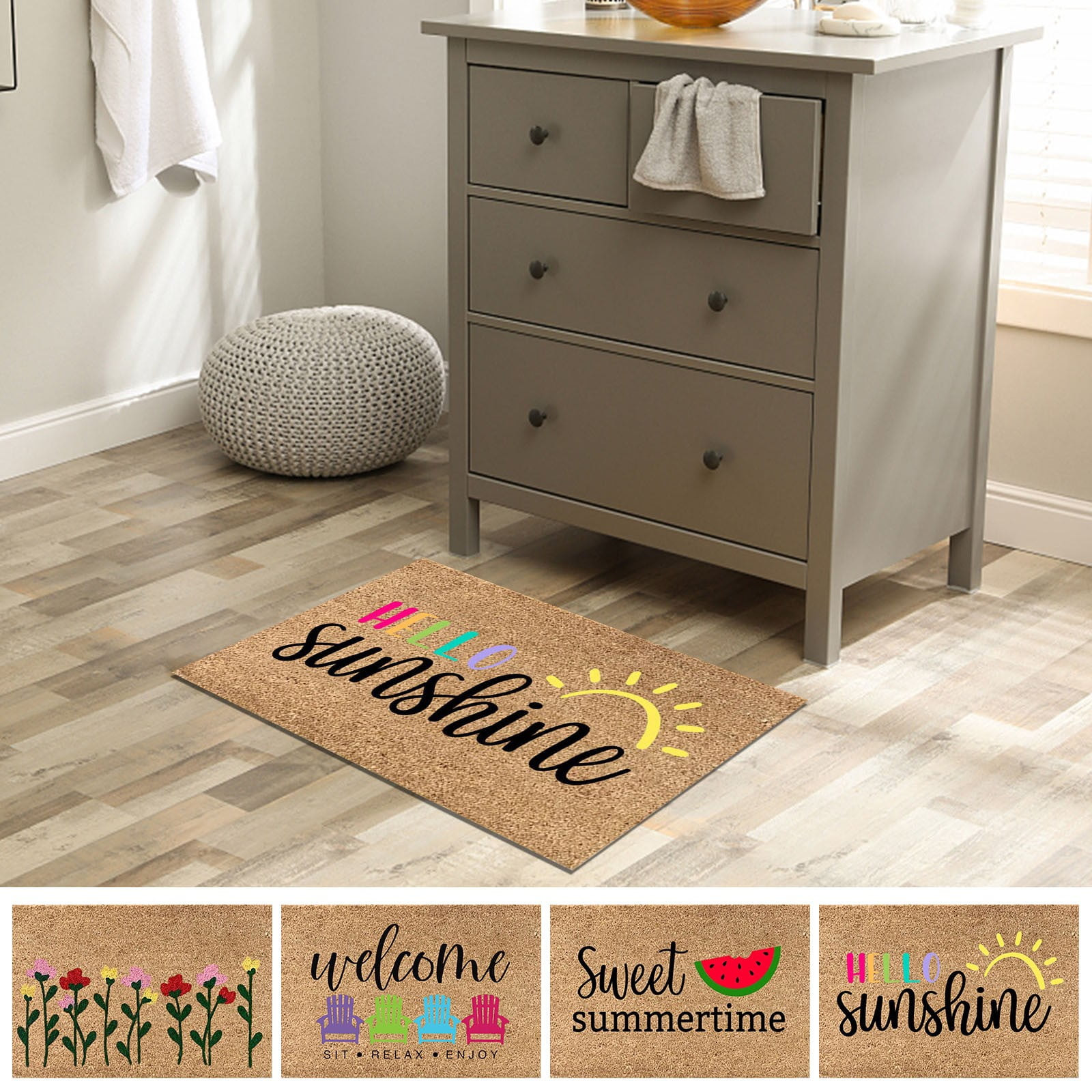 Door Mat Home Welcome Mats Outdoor and Indoor, Heavy-Duty Low-Profile ...