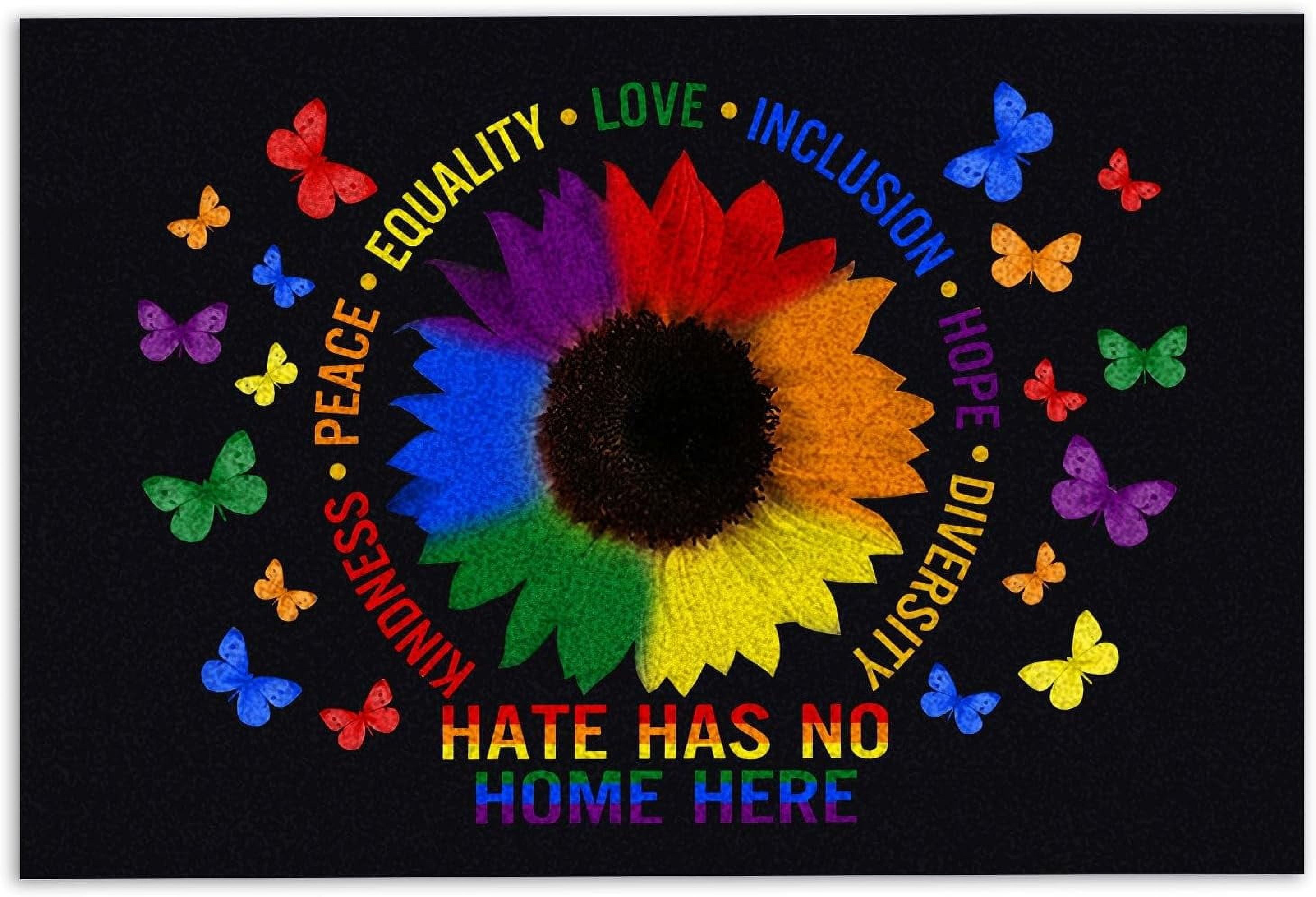Door Mat in This House We Believe Kindness Peace Equality Love LGBTQ ...