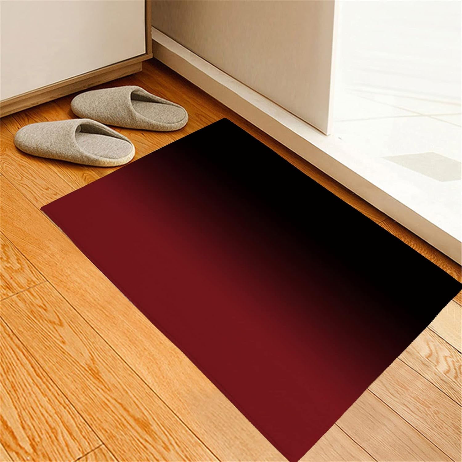 Door Mat Indoor Bathroom Rug Soft Carpet, Red Black Color Gradient ...