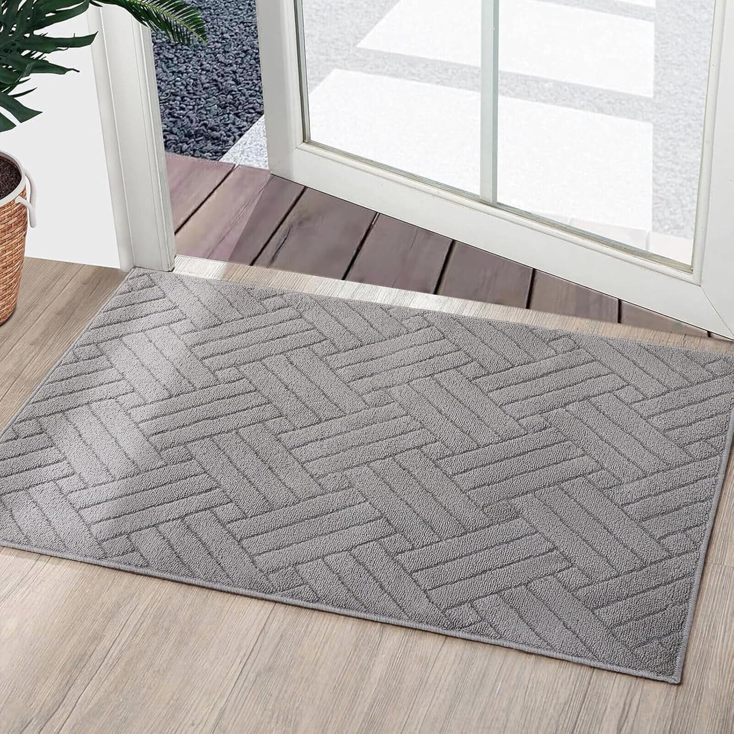 Door Mat Indoor Doormat, Non-Slip Resist Dirt Entryway Rug Entrance Mat ...