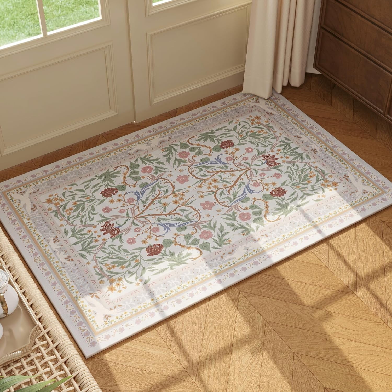 Door Mat Indoor Entrance 2x3 Rug Machine Washable Vintage Floral ...