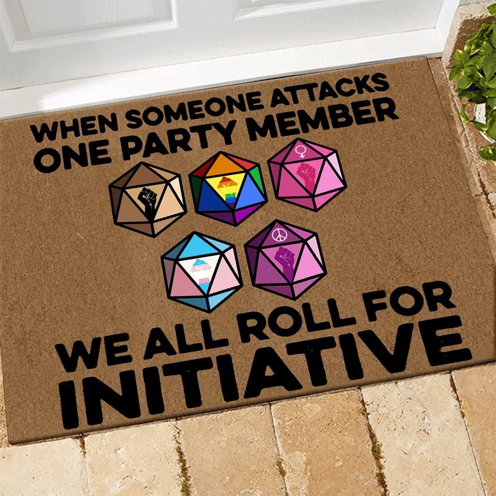 Door Mat Indoor Entrance LGBT Doormat We All Roll for Initiative Black ...