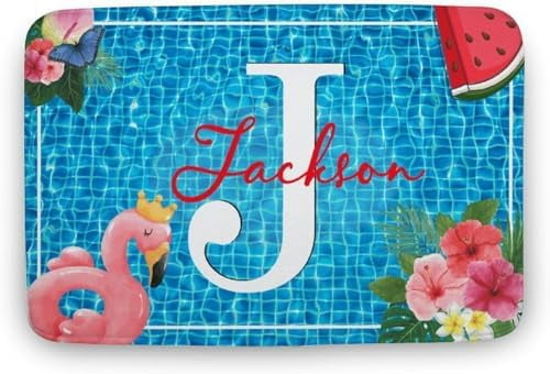 Door Mat Inside Welcome Mat Indoor Summer Swimming Custom Name Sliding ...