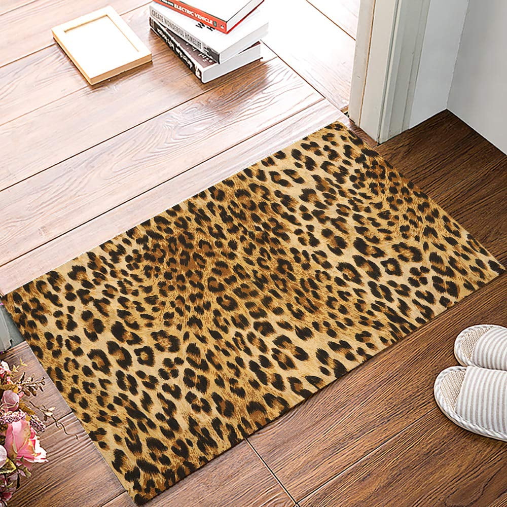 Door Mat Leopard Print Natural Wildlife Safari Decorations Big Cat ...