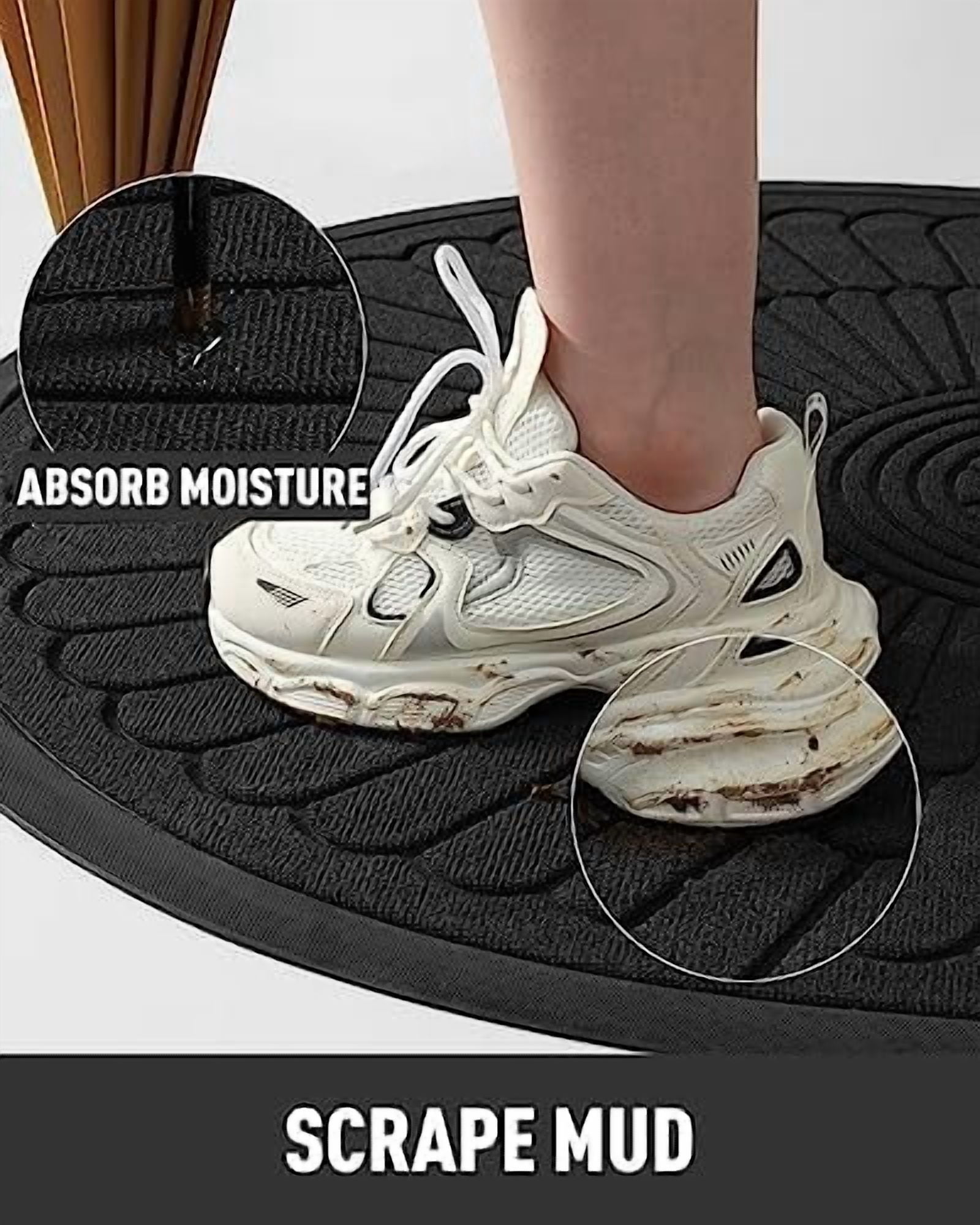 Door Mat Outdoor Indoor Entrance Doormat-Semicircular Durable Rubber ...