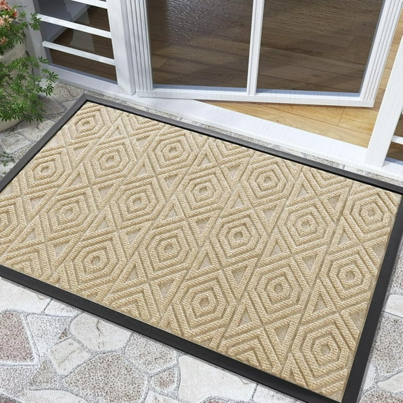 Front Door Mat Indoor Outdoor Entrance, 36" x 60" All-Season Waterproof ...