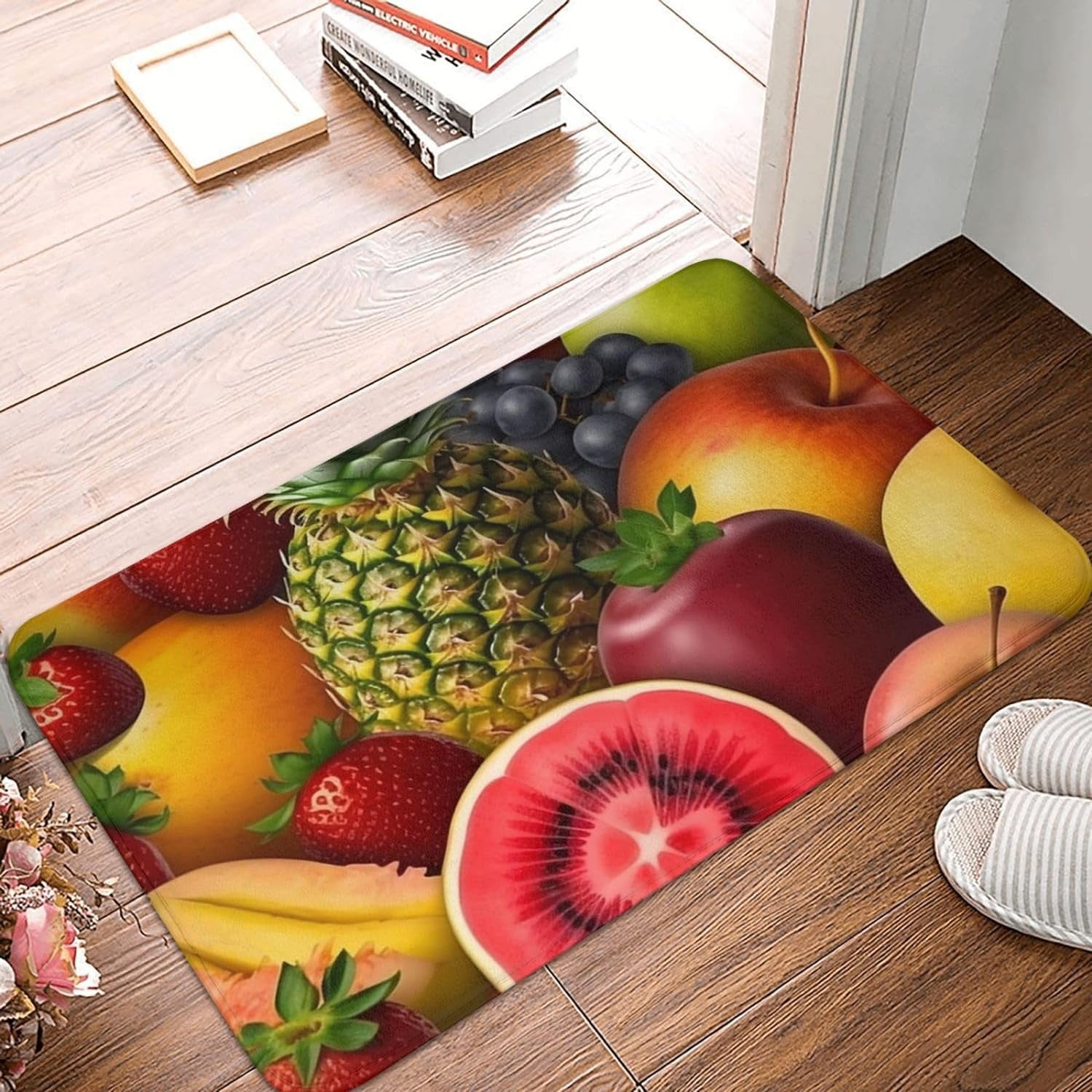 Door Mat Outdoor Indoor Welcome Mats Non Slip Floor Mat Fresh Fruits ...