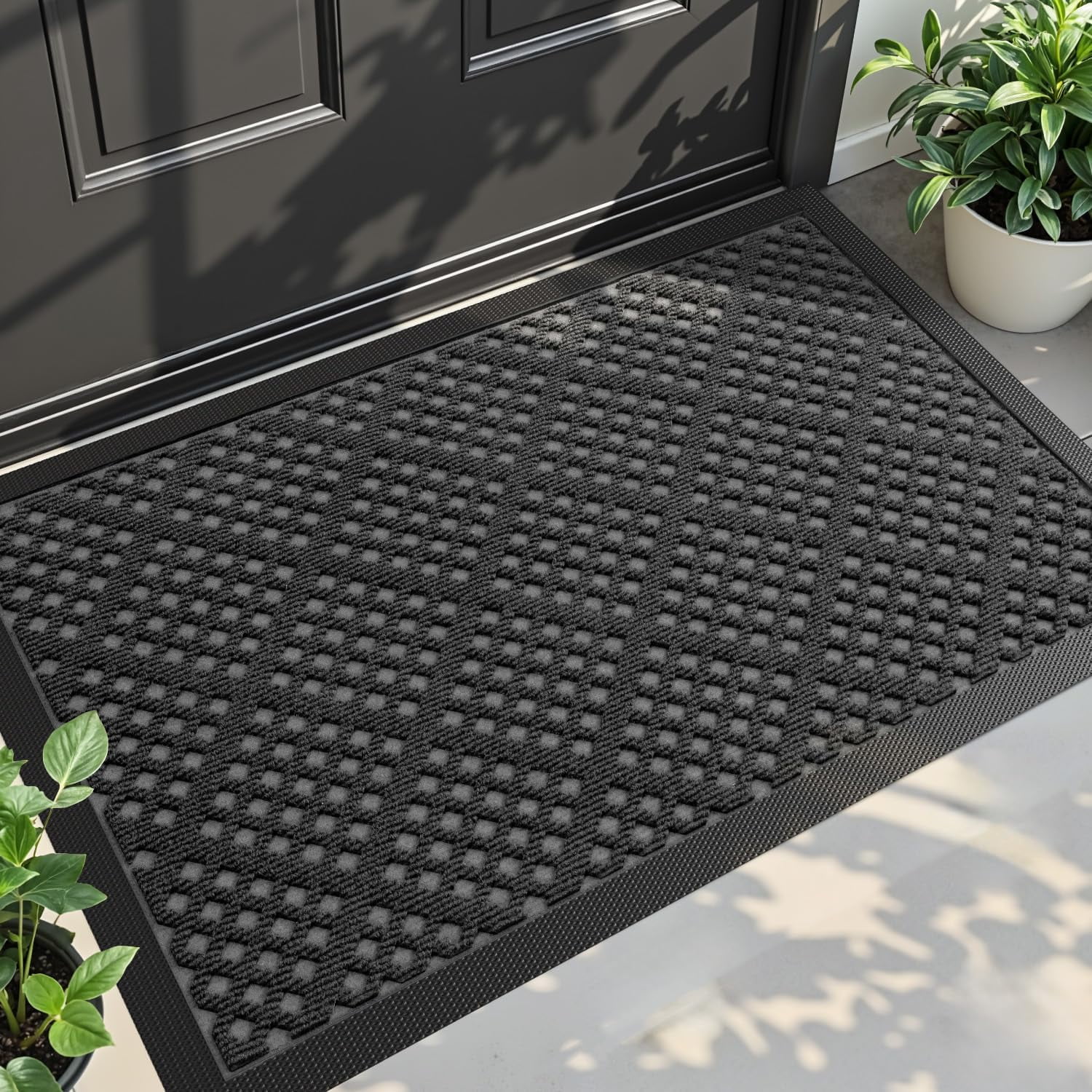 Door Mat Outside Entrance, Front Entryway Welcome Rubber Doormat, Non ...