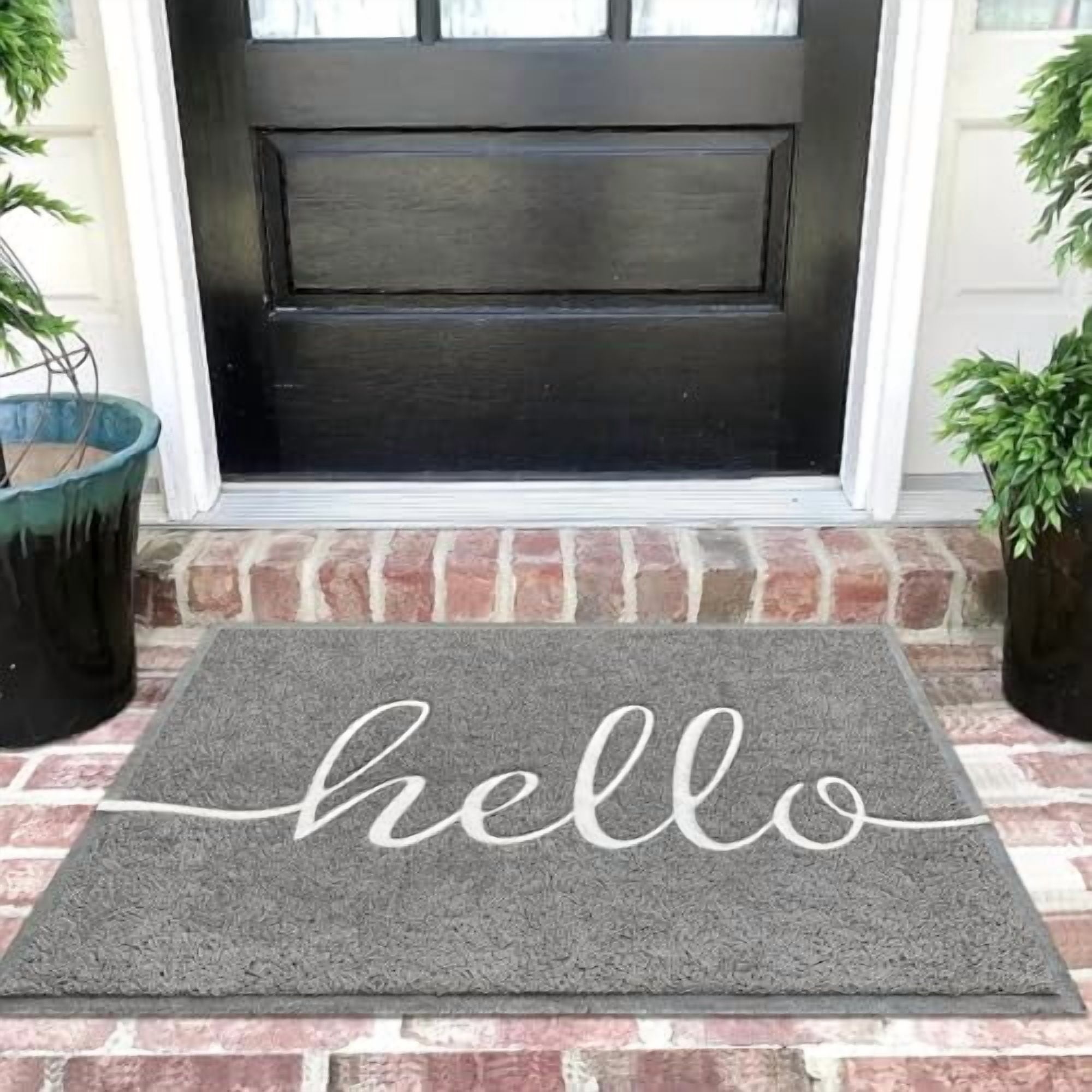 Door Mat Outside Inside Hello Doormat, 36"x24", Durable Floor Mat Non ...