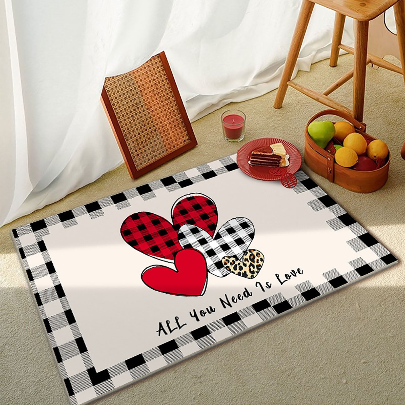 Clearance! Jykcul Valentines Day Heart Doormat Love Decorative Floor ...