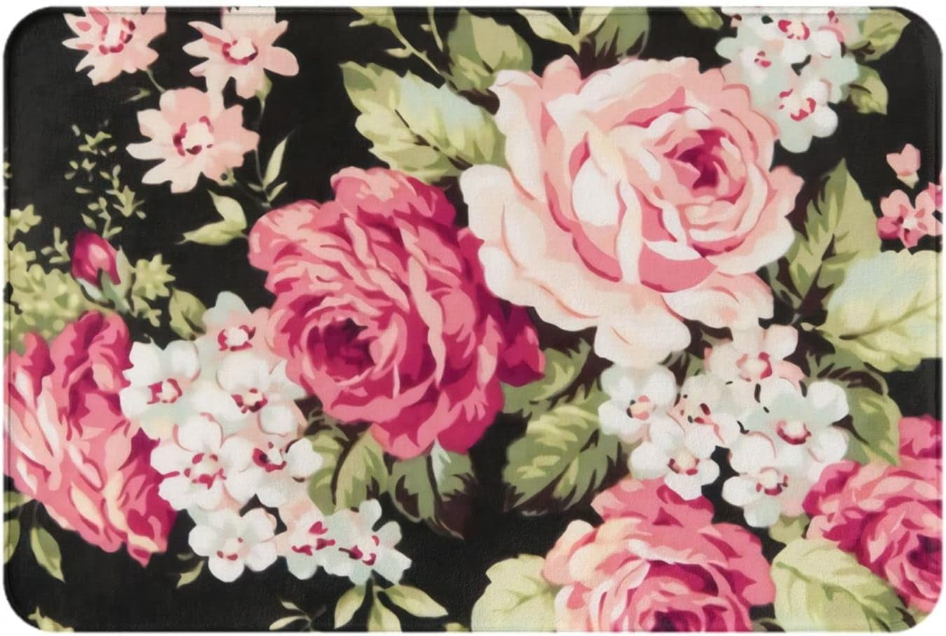 Door Mat Red and Pink Rose Welcome Doormat 18"x30",Doormat Outdoor ...