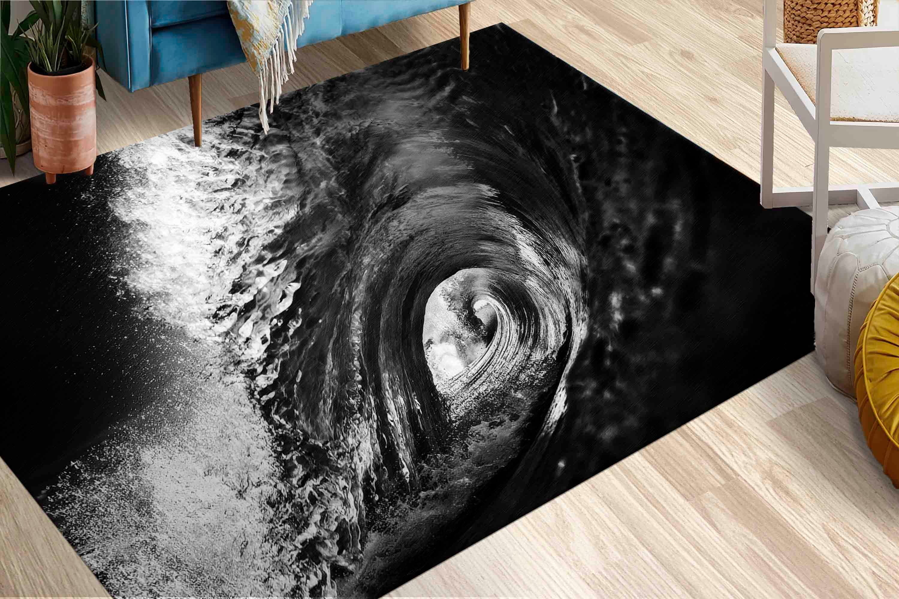 Door Mat Rug, Living Room Rug, Landscape Rugs, Wave Landscape Rug ...