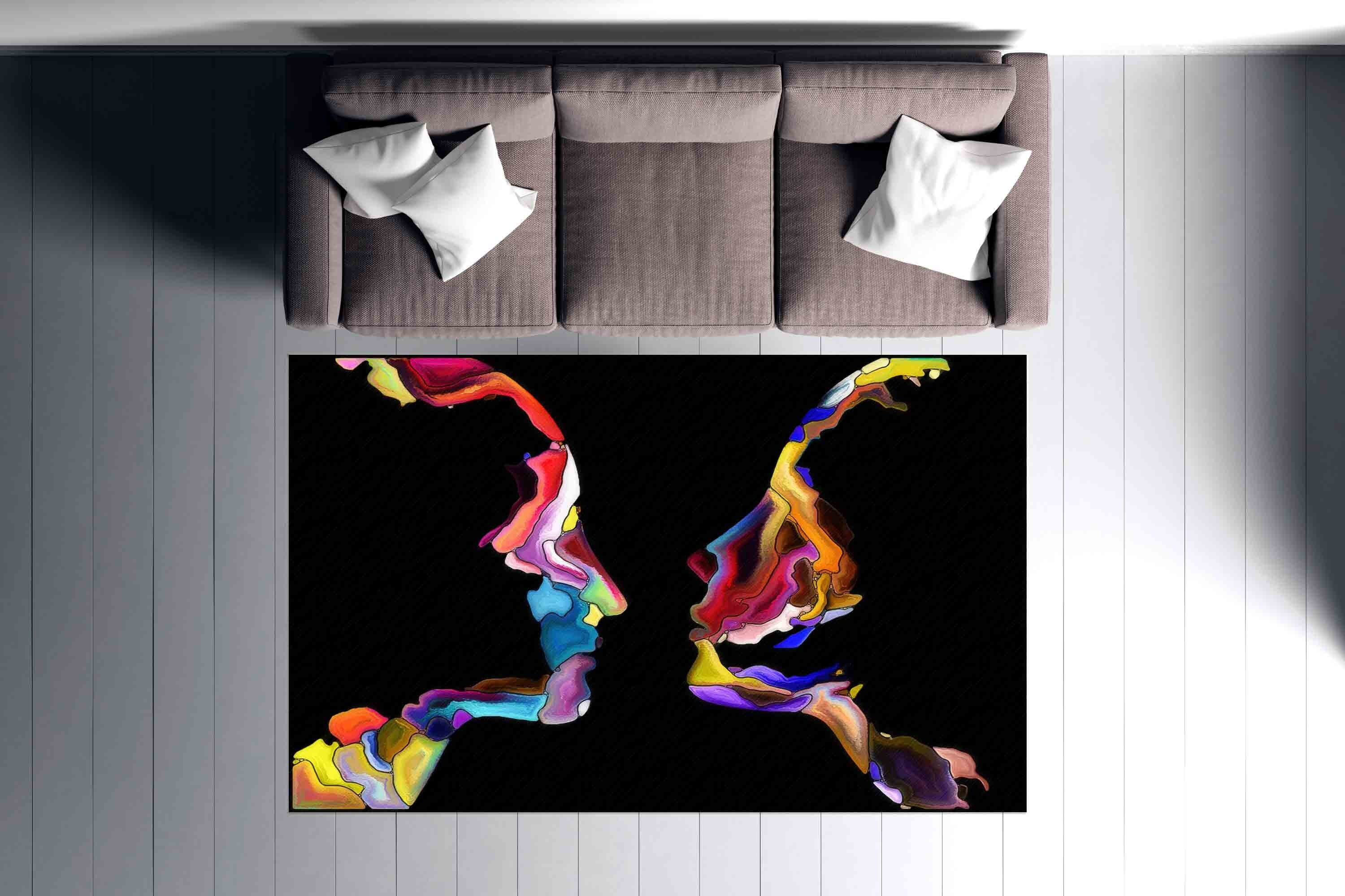 Door Mat Rug, Modern Rug, Office Rugs, Entry Rug, Colorful Abstract ...