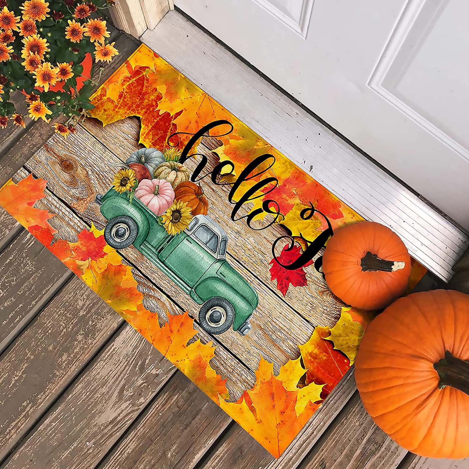 Door Mat Thanksgiving Fall Decorative Door Mat Farmhouse Happy Fall ...