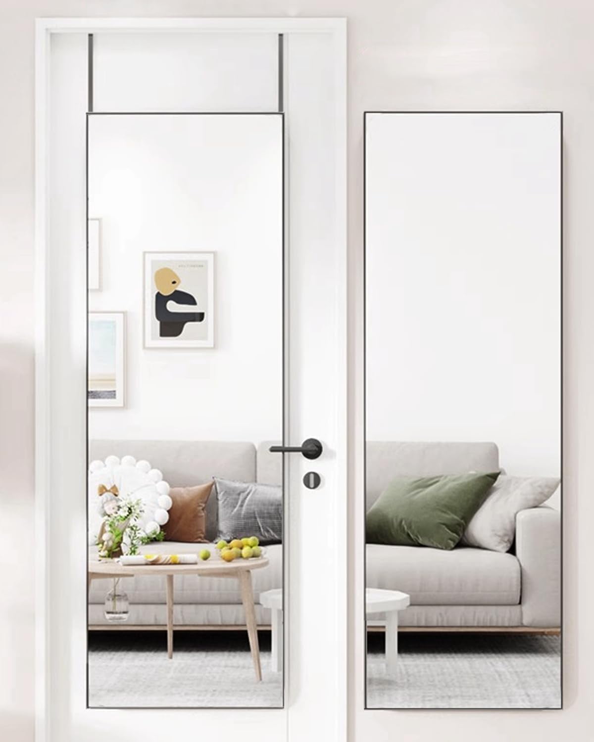 Door Mirror, Full Length Mirror Over The Door, 14"x 48" Hanging Mirror ...