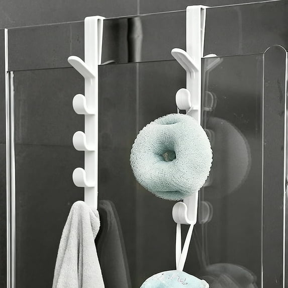 Door-Mounted Hook, No-Drill Required Wall-Mounted Clothes Rack, Strong ...